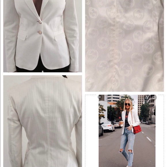 Gucci | Jackets & Coats | Gucci Dressy White Jacket | Poshmark